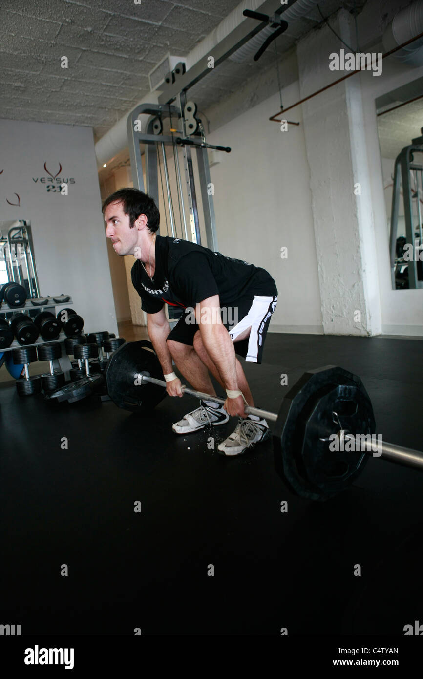 power lifter exercising Stock Photo - Alamy