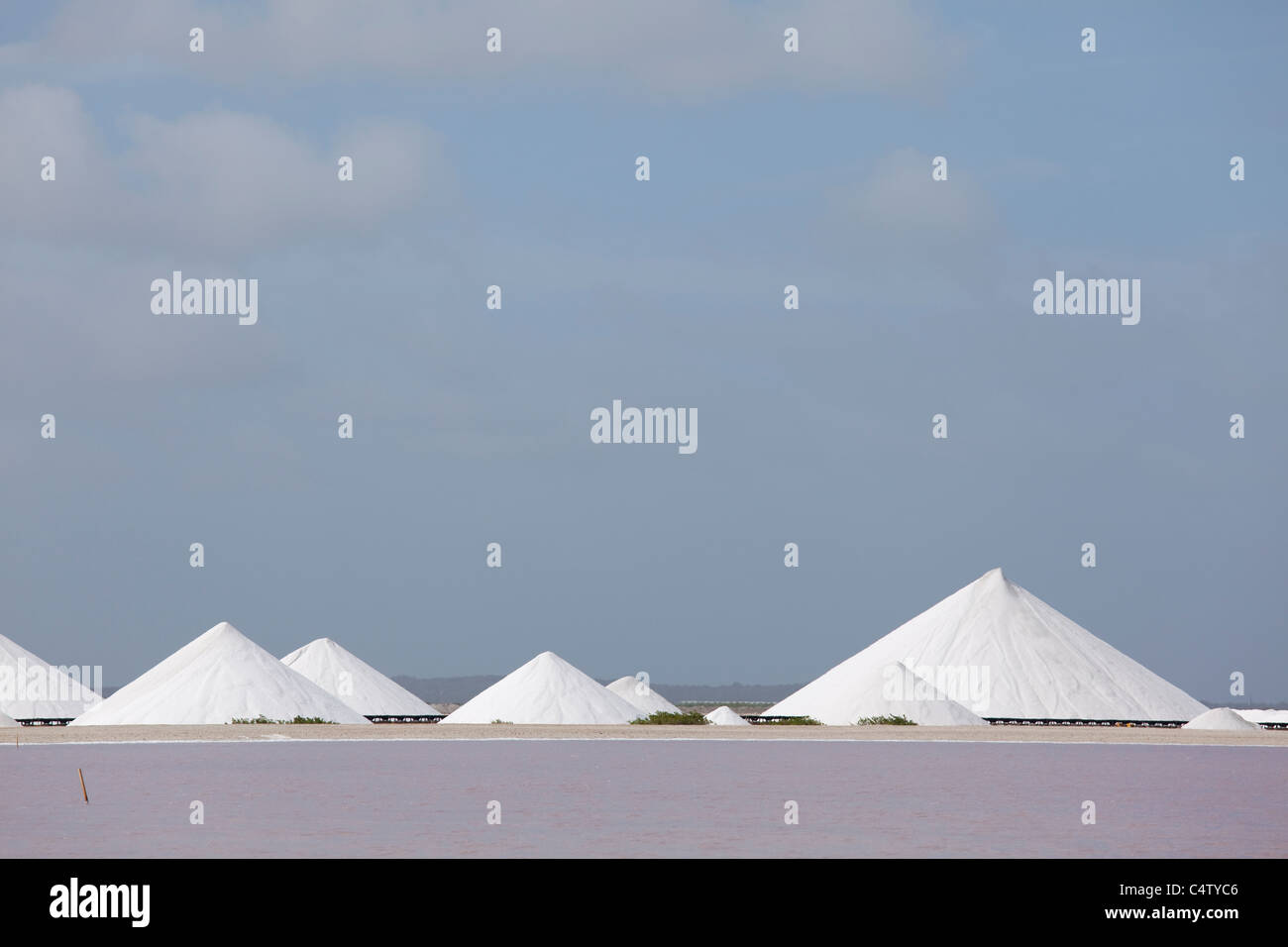 Salt pans/pillars at Bonaire, a Caribbean island, part of the Dutch ...
