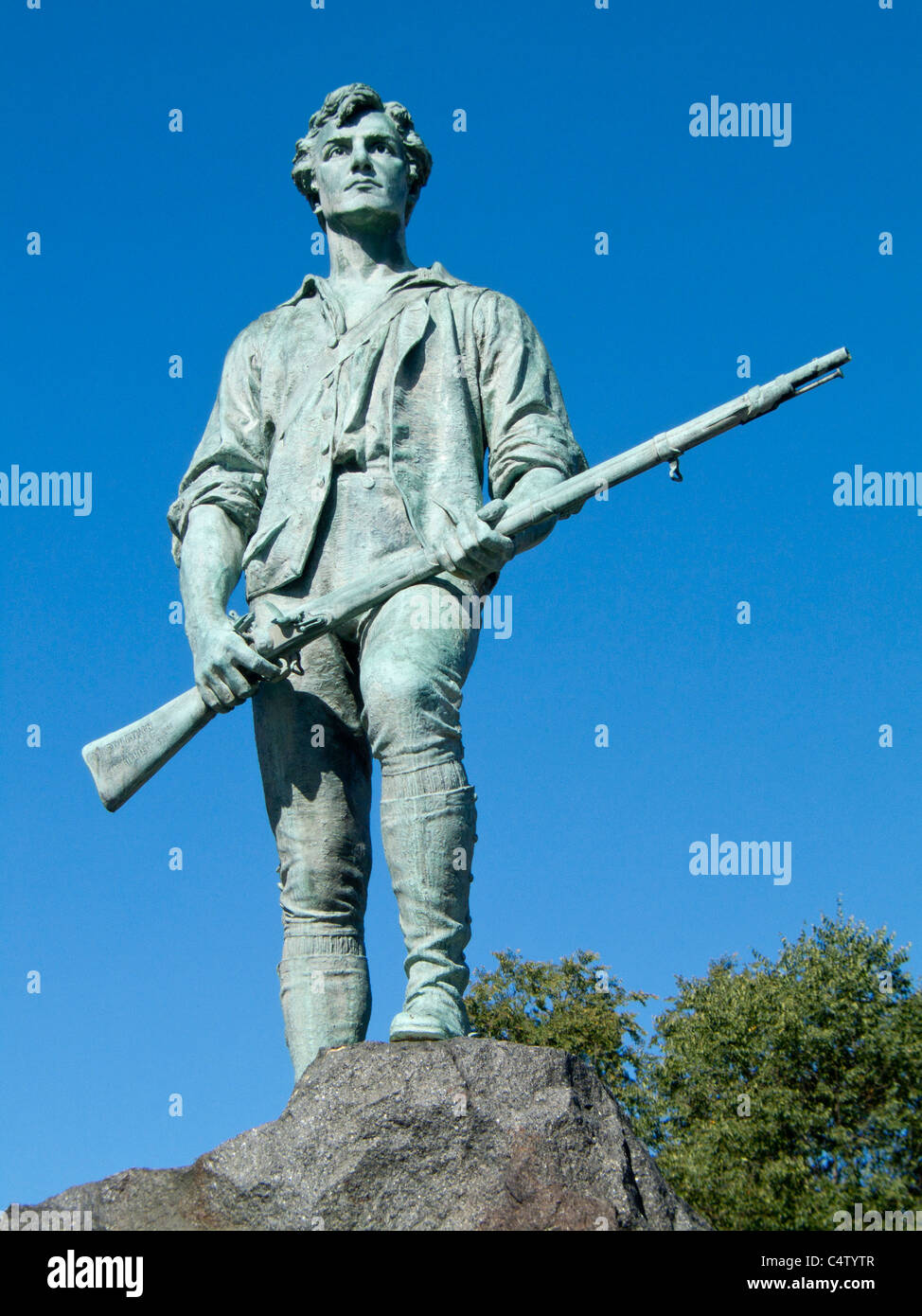 Massachusetts, Lexington, Lexington Green, Minuteman statue Stock Photo ...