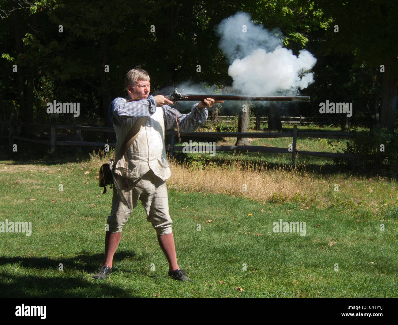 Massachusetts, Concord, Minute Man National Historic site, flintlock ...