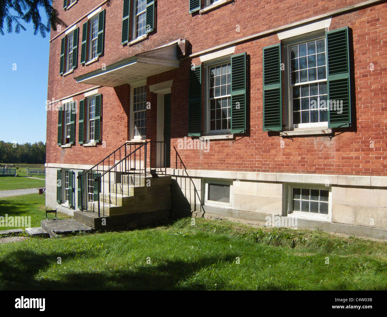 Massachusetts, Hancock Shaker Village, brick building Stock Photo - Alamy