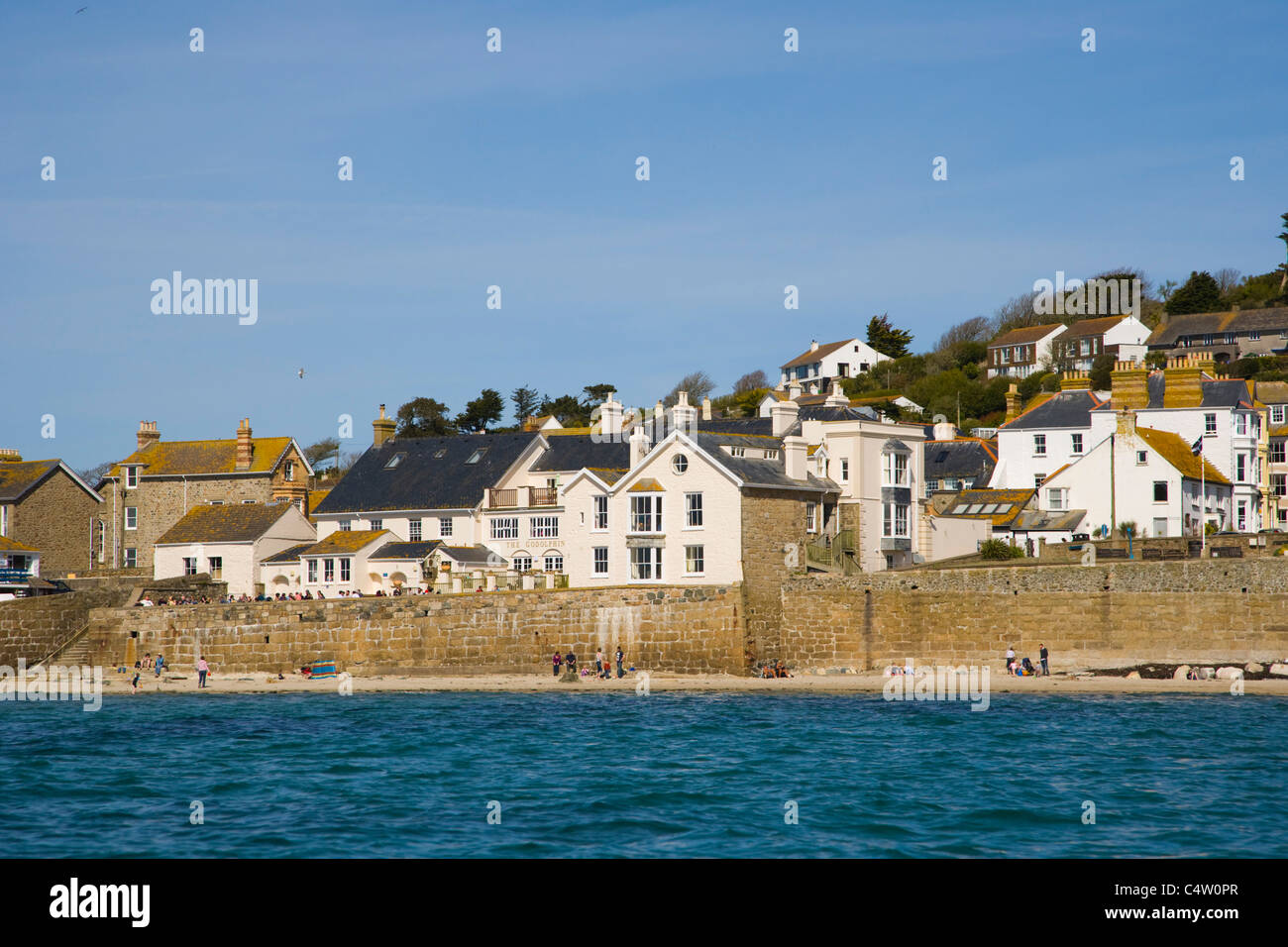 Marazion from boat to St Michael Mount, Cornwall, England, UK Stock ...