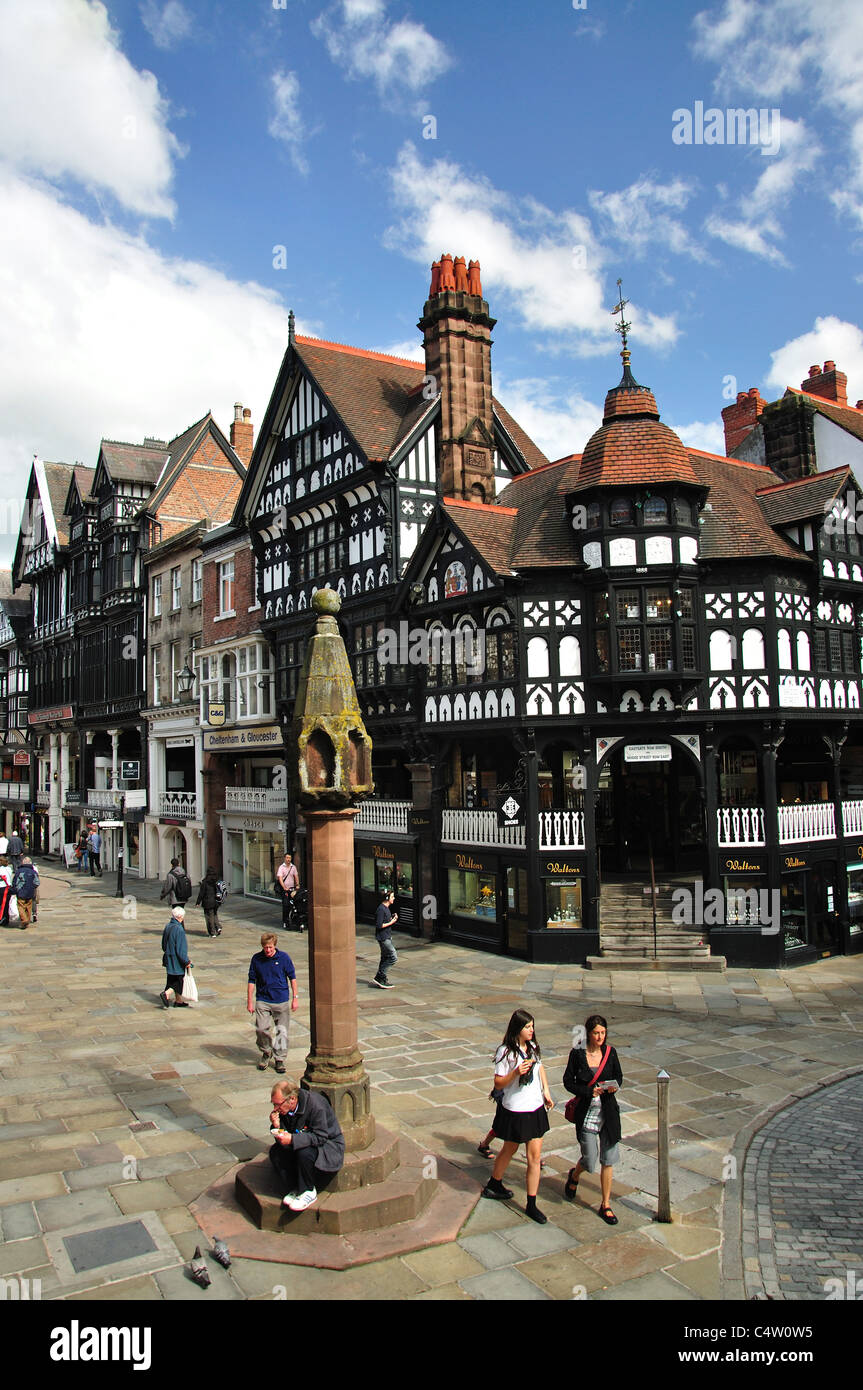 High Cross with The Rows behind, Bridge Street, Chester, Cheshire ...
