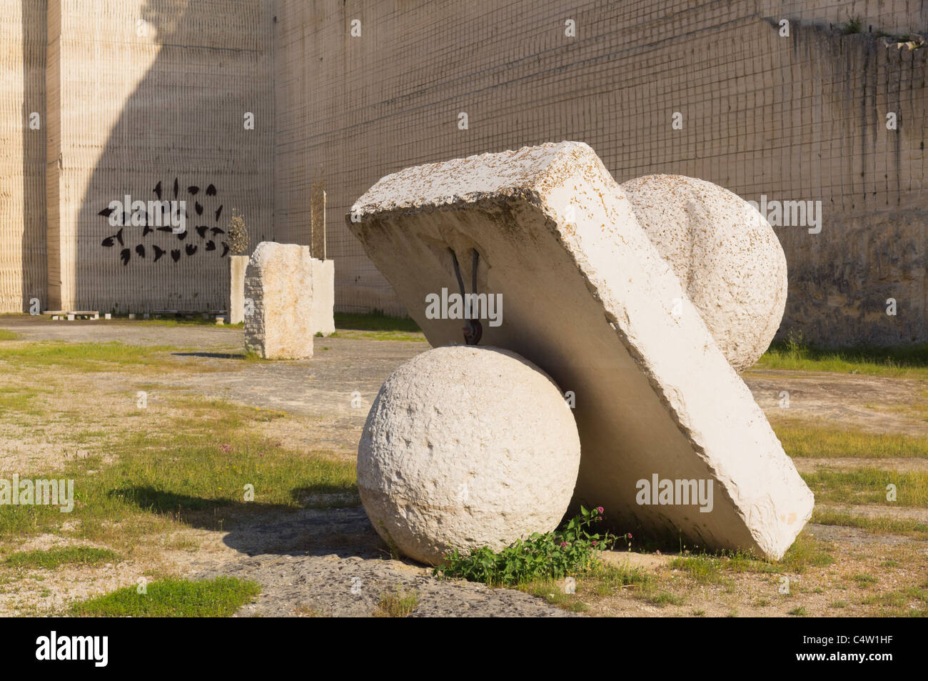 Italy - the tufa stone quarry, now disused, of La Palomba sculpture ...