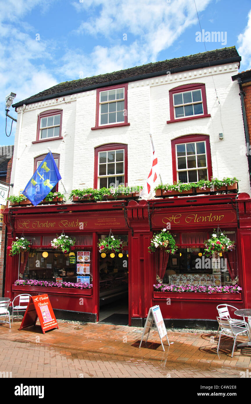 Clewlows Butchers Shop, Pepper Street, Nantwich, Cheshire, England ...