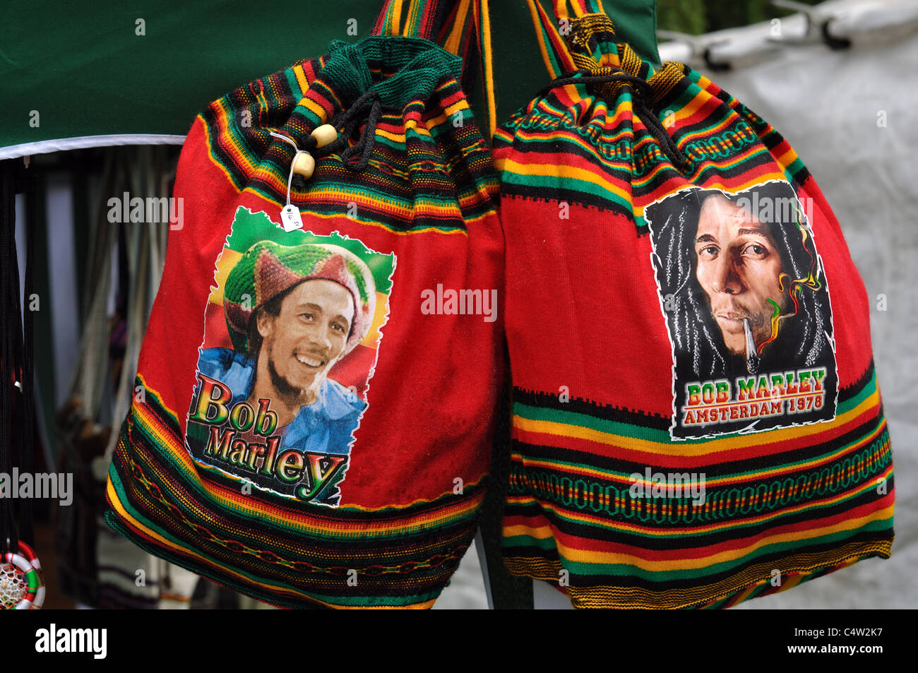 Bob Marley bags on sale Stock Photo - Alamy