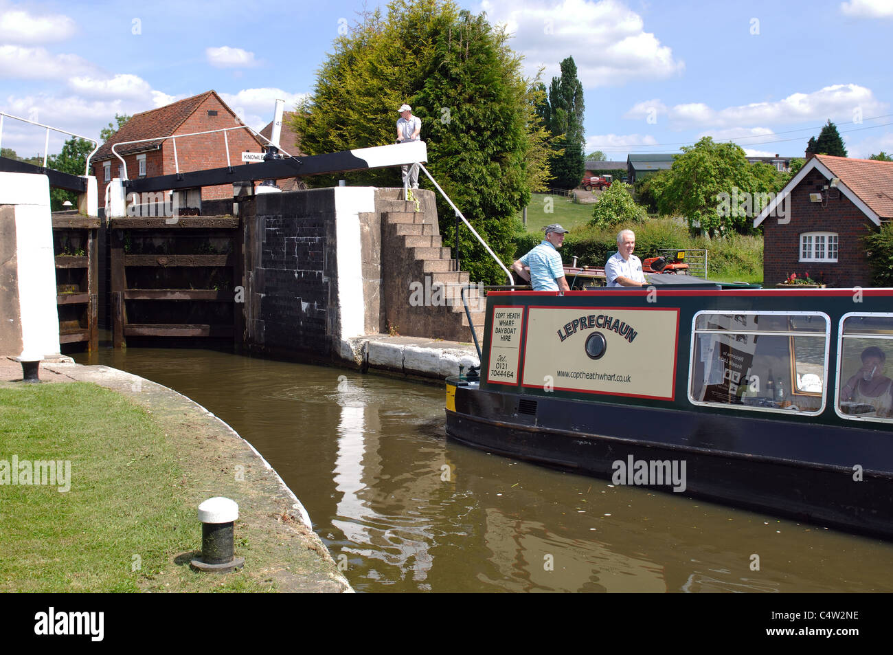 Day hire narrowboat at Knowle Locks on the Grand Union Canal, West ...