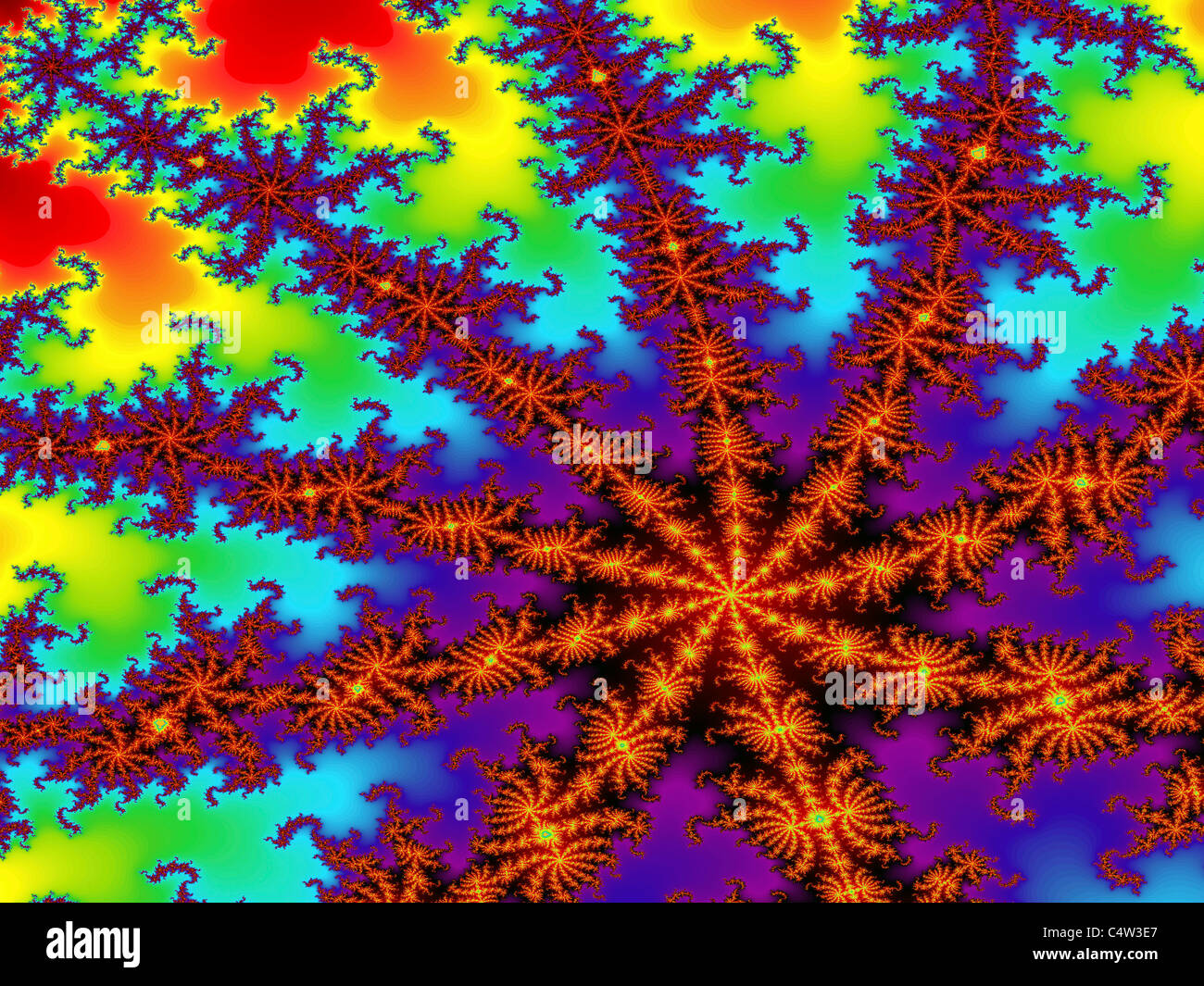 A Computer Generated Rainbow Coloured Fractal Stock Photo - Alamy