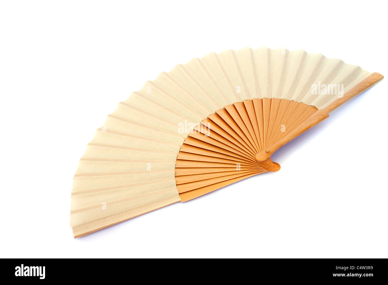 Yellow fan isolated on white background Stock Photo - Alamy