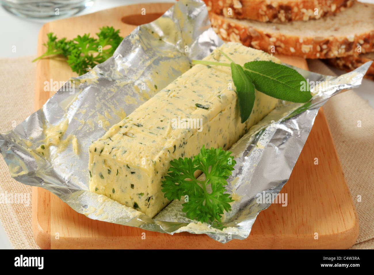 Bread with herb butter hi-res stock photography and images - Alamy