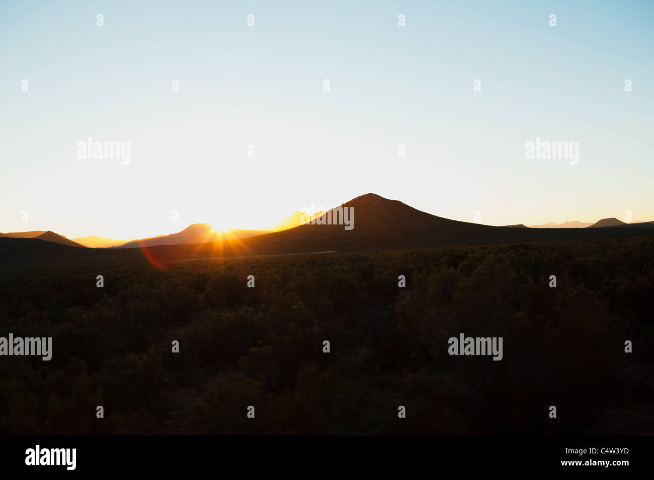 Sun over mountains, South Africa Stock Photo - Alamy