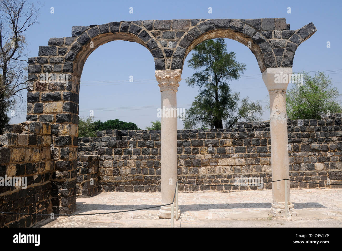 Israel, Sea of Galilee, Kursi, Gergesa, Byzantine monastery and church ...
