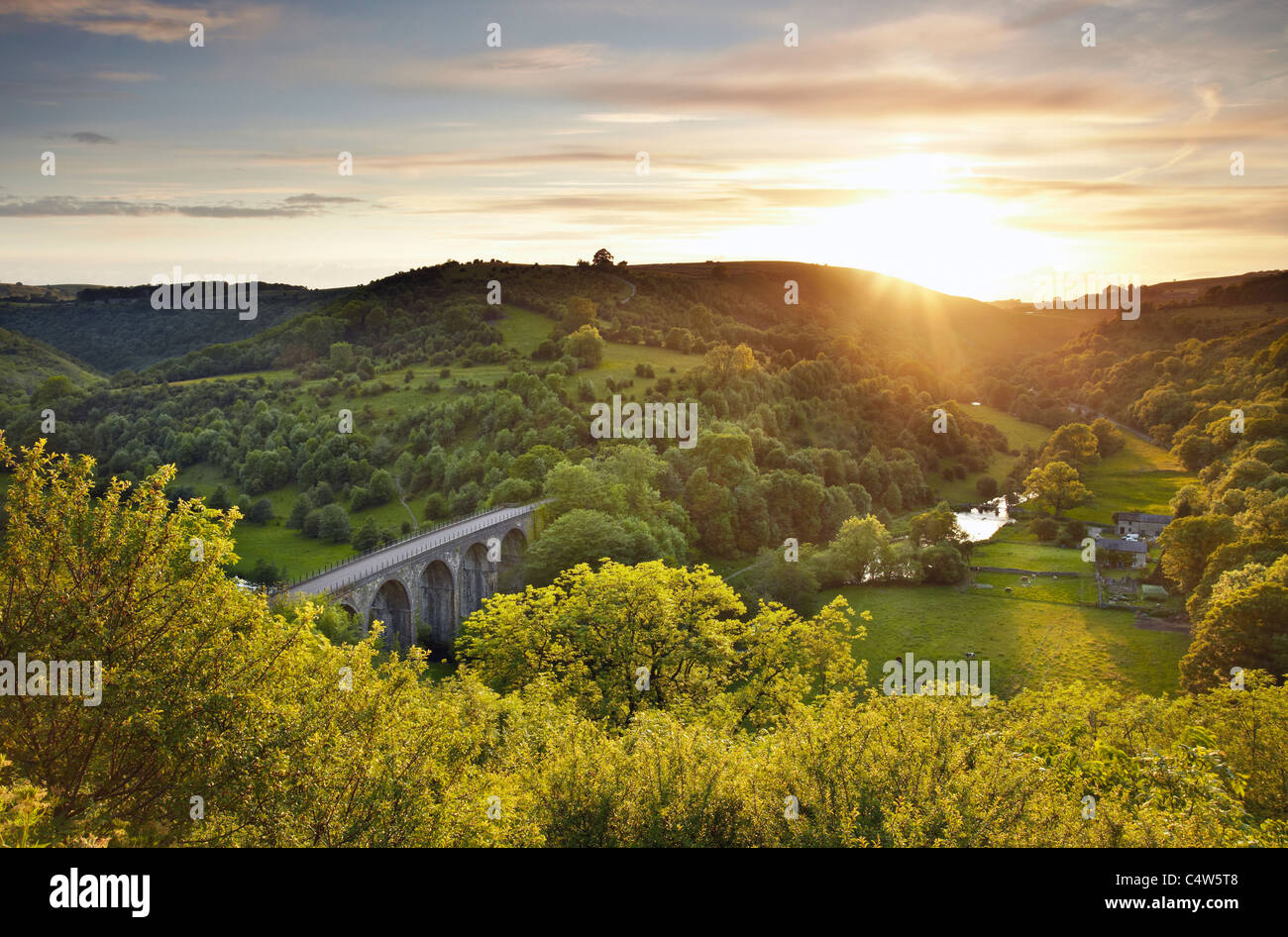 Monsal Dale Sunset, taken from Monsal Head looking over the viaduct in ...