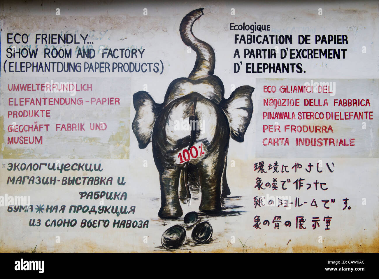 Poster for paper made from elephant dung, Pinnawala Elephant Orphanage ...
