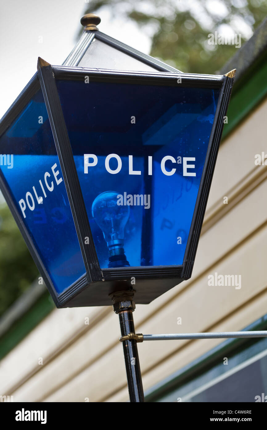 Old fashioned police station lamp Stock Photo - Alamy