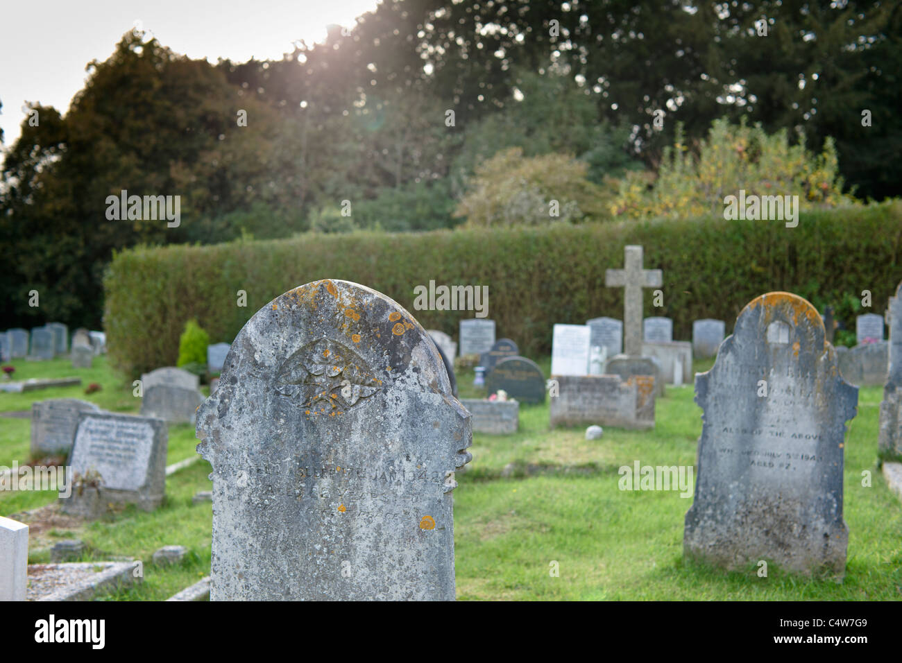 Headstones in Cemetery, Chulmleigh, Devon, England Stock Photo - Alamy