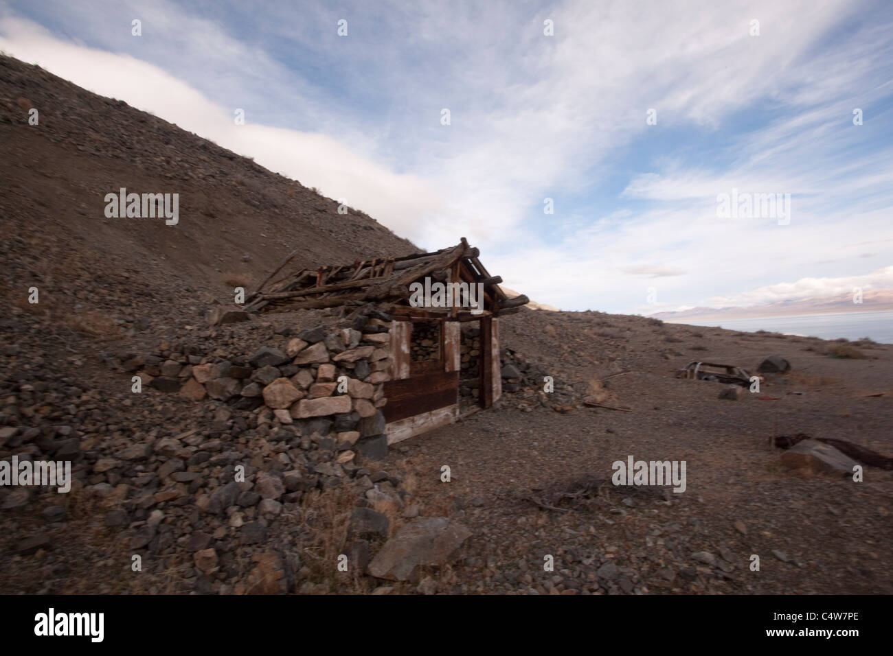 A old abandoned cabin in the desert. scenic house travel shack solitude ...