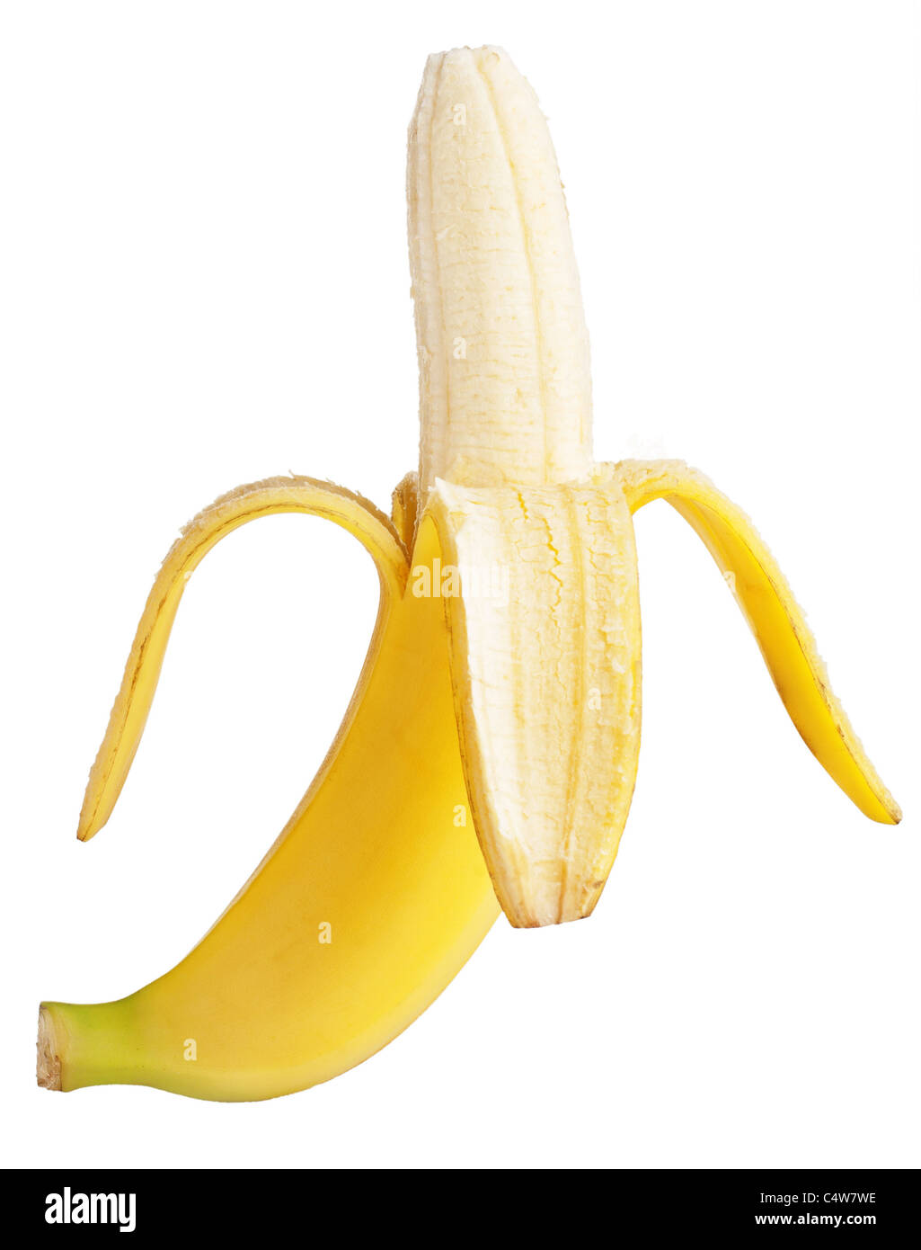 Ripe banana on white background Stock Photo - Alamy