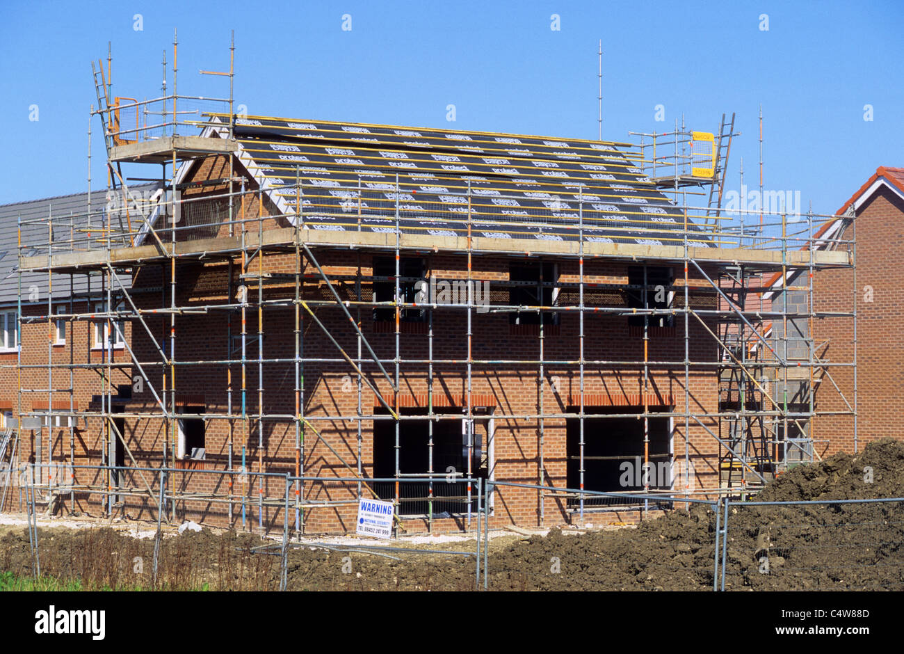 unfinished new house on building site near Leeds Yorkshire UK Stock ...