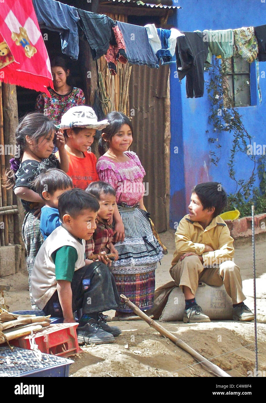 Poor Indian children in Guatemala who are having new homes built by ...