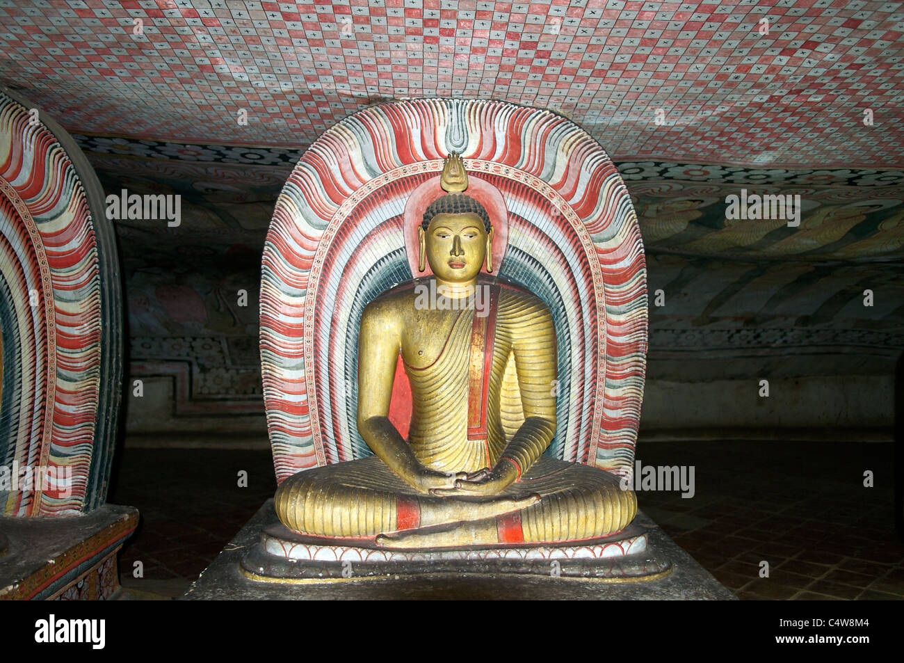 Sculpture of seated Buddha Dambulla Caves Cultural Triangle Sri Lanka ...