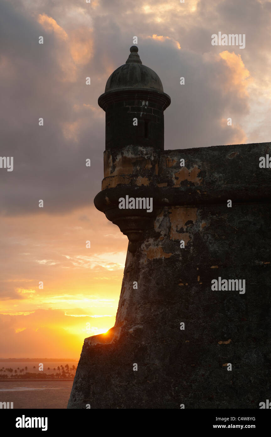 Puerto Rico, Old San Juan, Fort San Felipe del Morro at sunset Stock ...