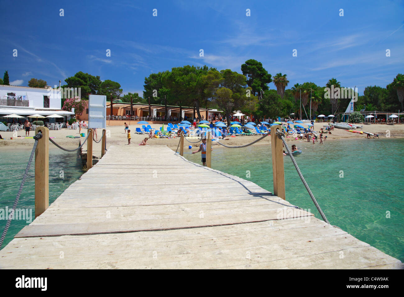 View of the beach of Cala Pada, Ibiza, Spain Stock Photo - Alamy