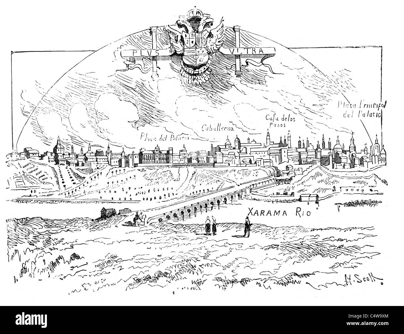 Madrid in the 16th Century showing the River Jarama Stock Photo - Alamy