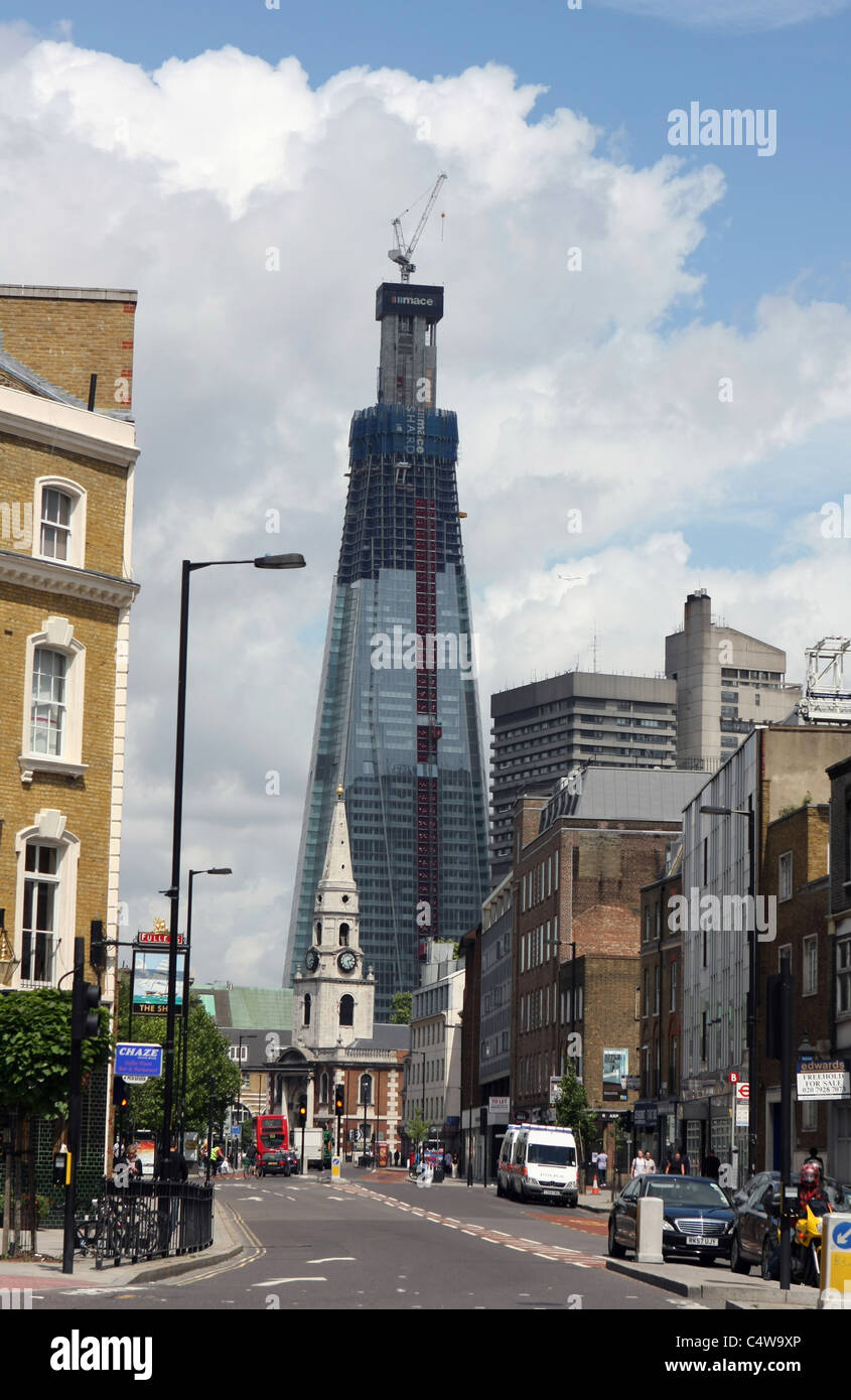 A view along Borough High Street in London, including The Shard of ...