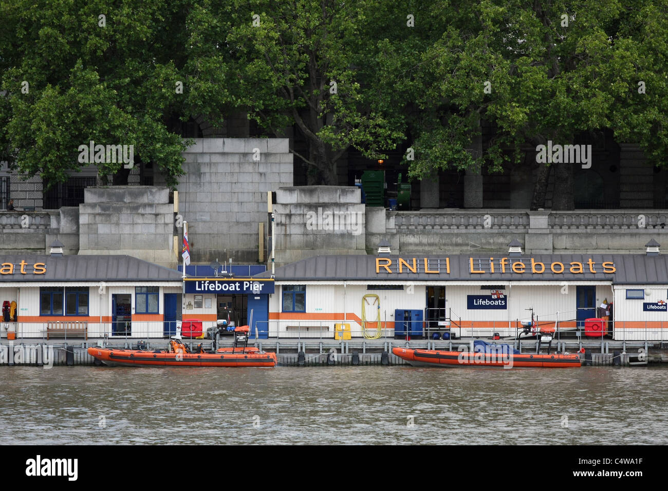 RNLI Lifeboat station next to Waterloo Bridge, London and a lifeboat ...