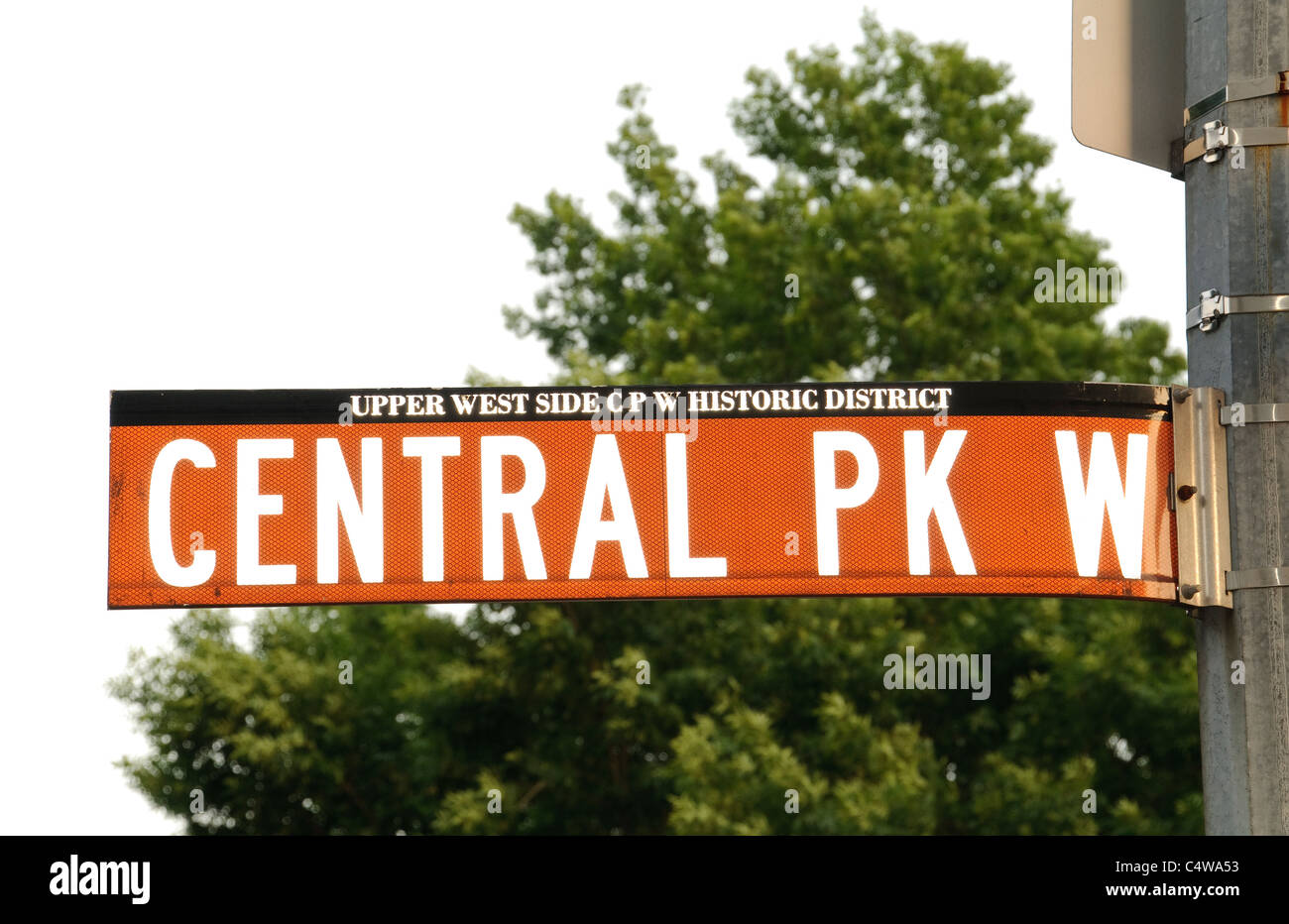 Central park west sign hi-res stock photography and images - Alamy
