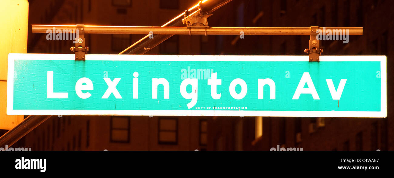 Lexington Avenue, New York City, Road Sign Stock Photo - Alamy