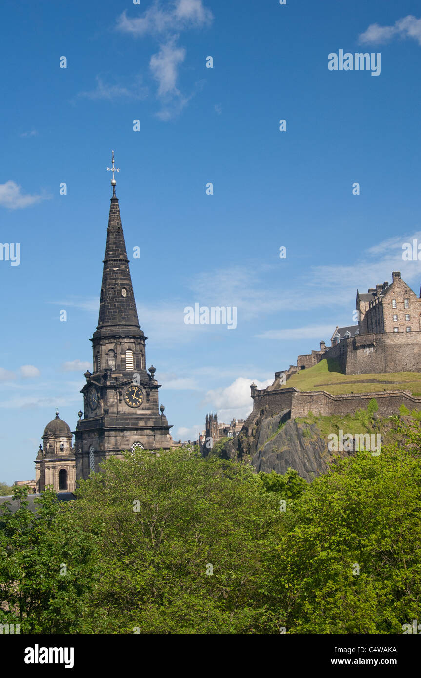 Edinburgh castle clock tower hi-res stock photography and images - Alamy