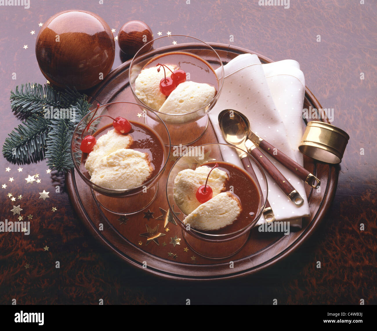 Chocolate - curd - mousse Stock Photo - Alamy
