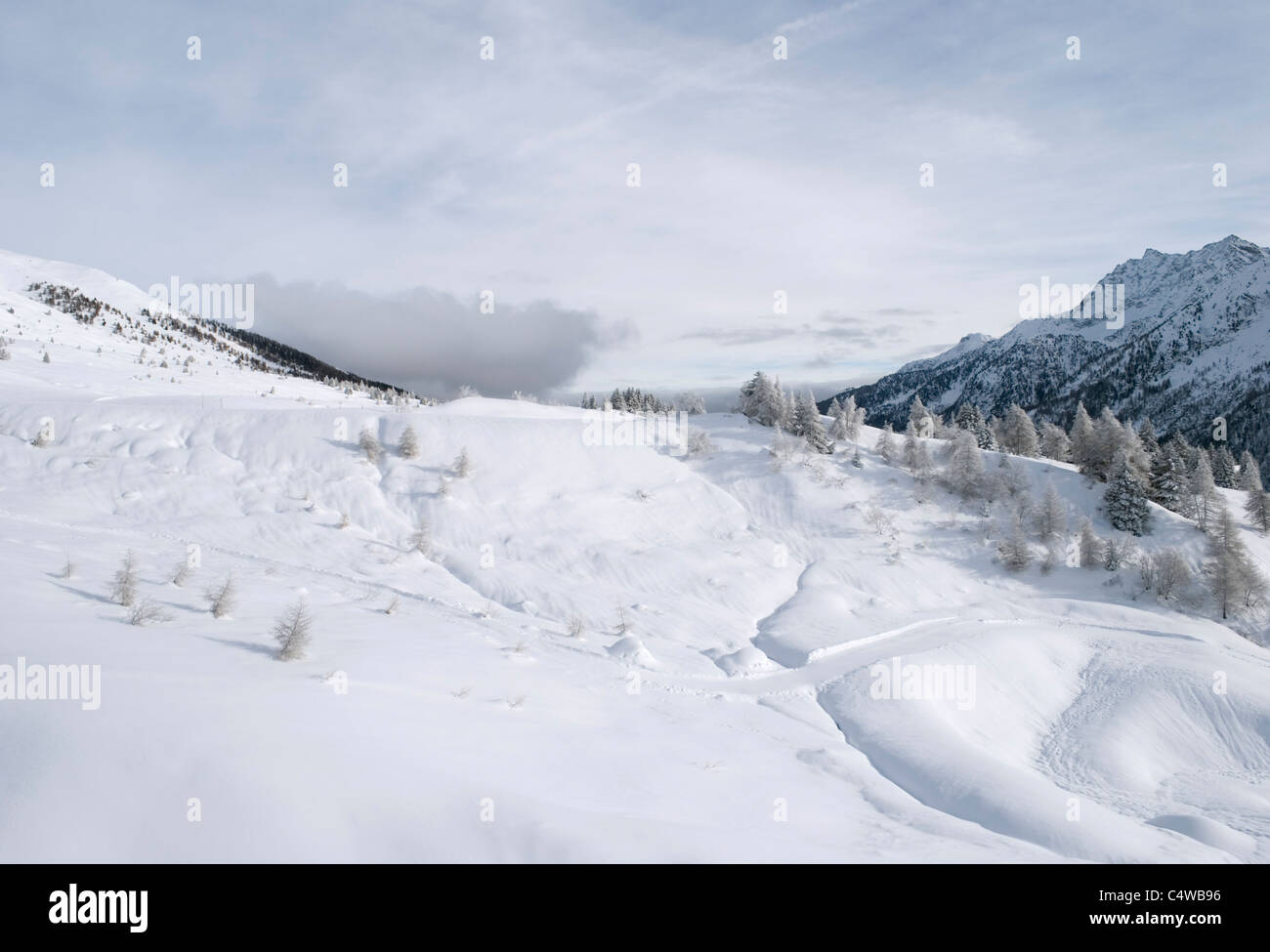 mountain landscape in Passo del Tonale, Val di Sole - Trentino region ...