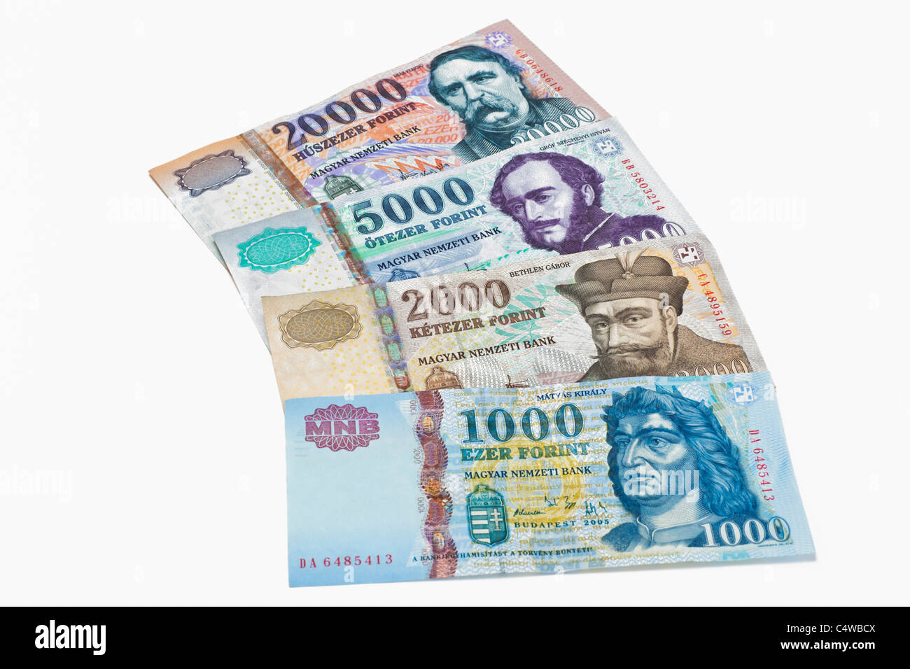 Detailansicht verschiedener ungarischer Forint Banknoten | Detail photo ...