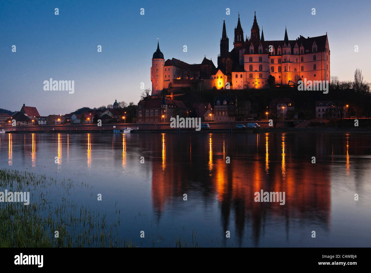 Albrechtsburg Castle Cathedral Night Meissen Stock Photos ...
