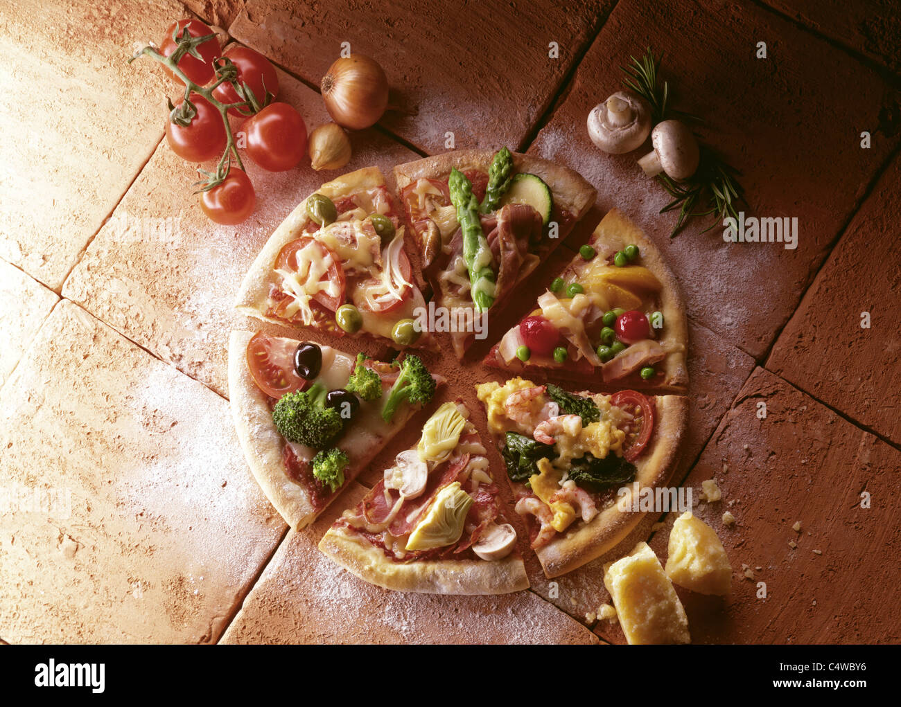Different kinds of pizza Stock Photo - Alamy