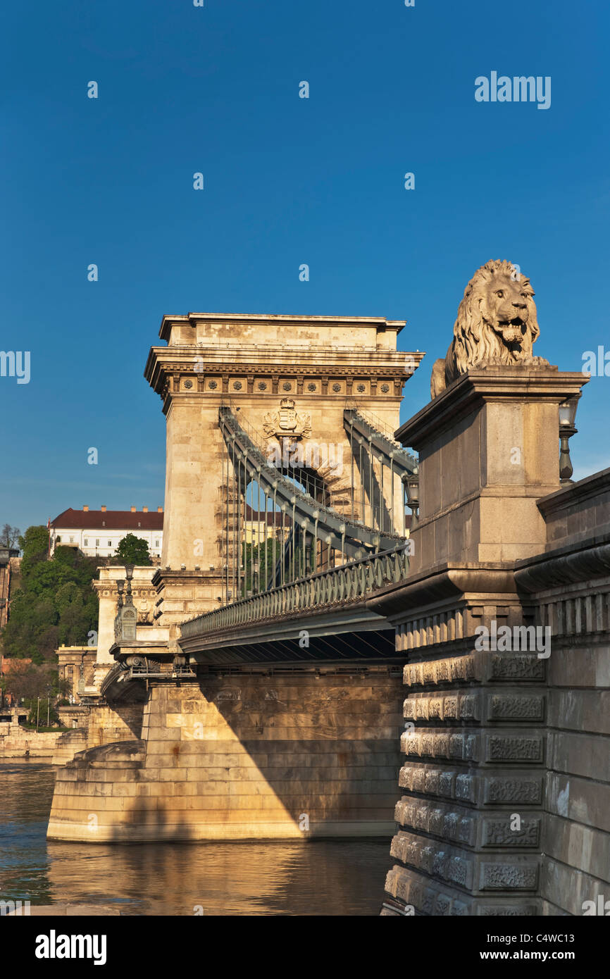 Szechenyi Lanchid Chain Bridge Budapest, Hungary, Europe Stock Photo ...