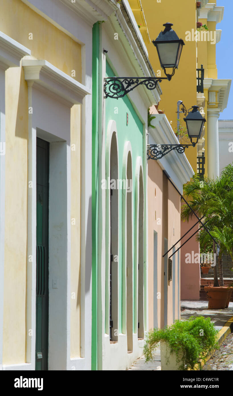 Puerto Rico,Old San Juan,Row of historic houses in Old Town Stock Photo ...