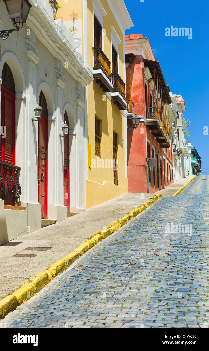 Puerto Rico,Old San Juan,Row of historic houses in Old Town Stock Photo ...