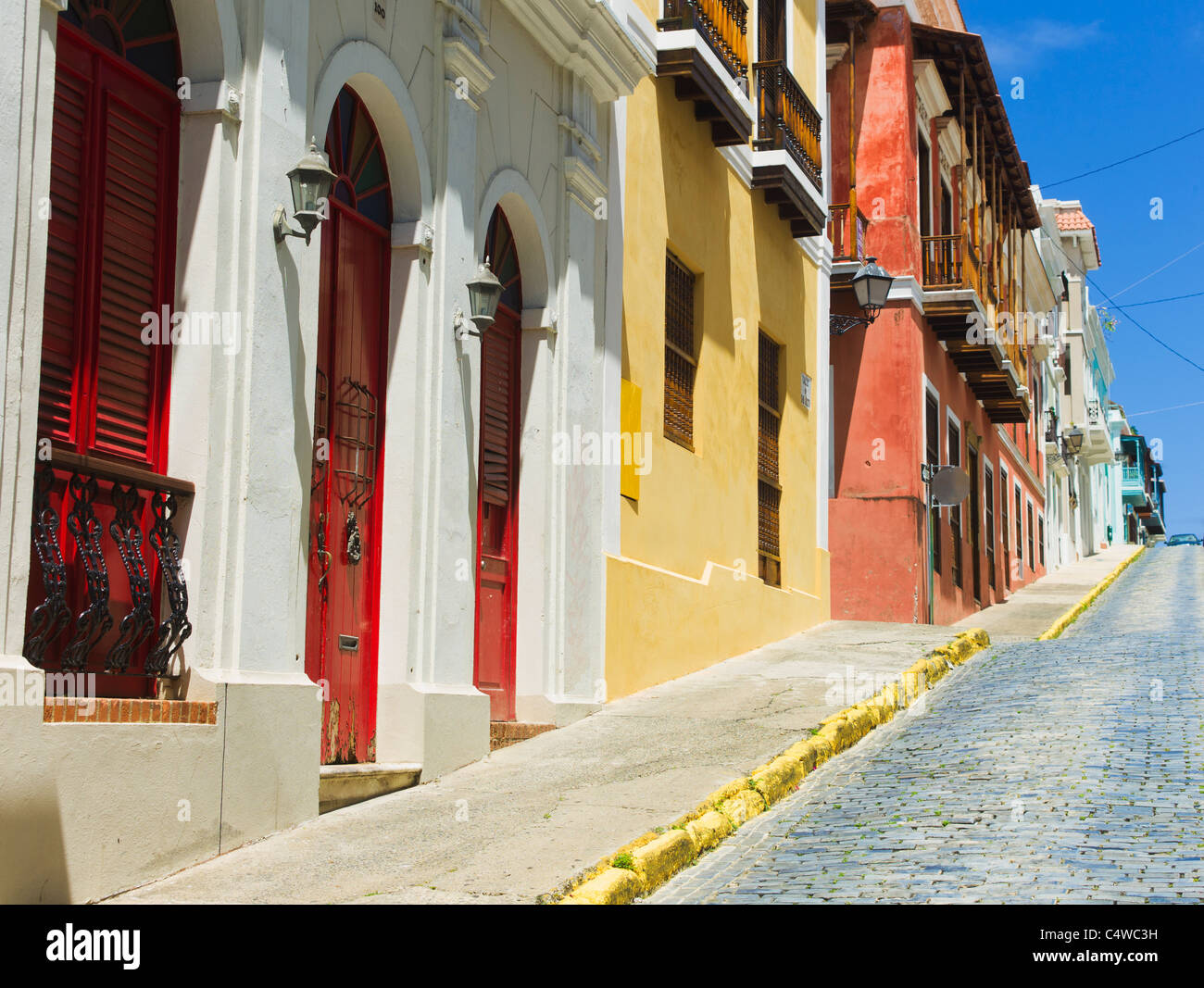 Puerto Rico,Old San Juan,Row of historic houses in Old Town Stock Photo ...