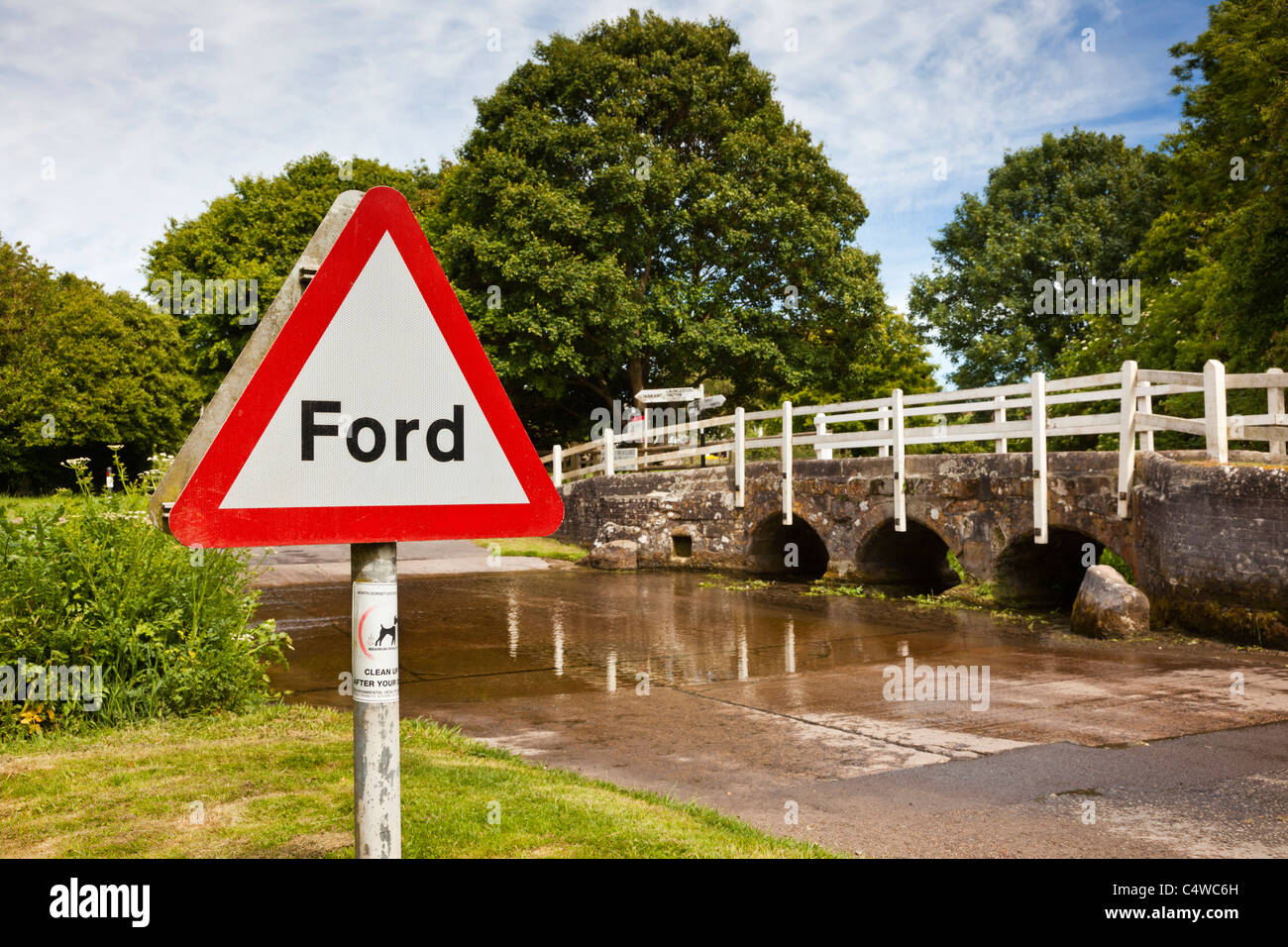 The Ford over a river stream at Tarrant Monkton, Dorset, England, UK ...