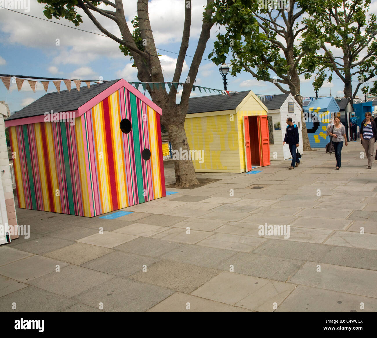 Beach Huts on the South Bank to celebrate the traditional seaside ...