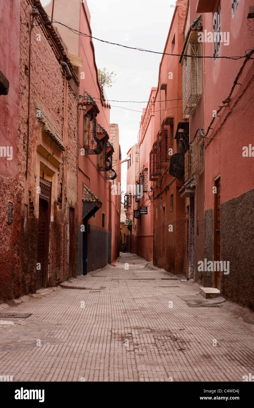 The Medina old town alleyways and back streets. Marrakech, Morocco ...