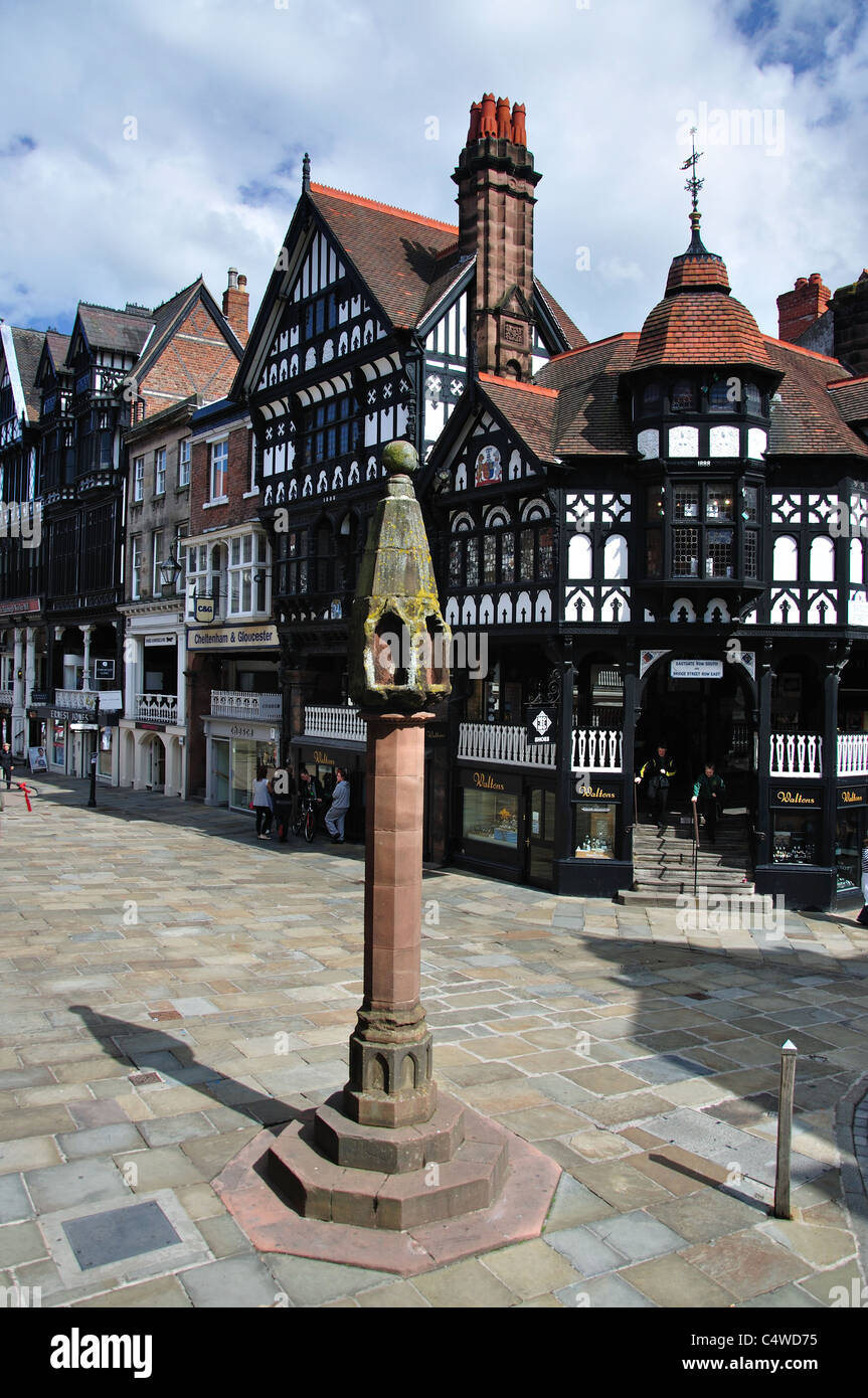 High Cross with The Rows behind, Bridge Street, Chester, Cheshire ...