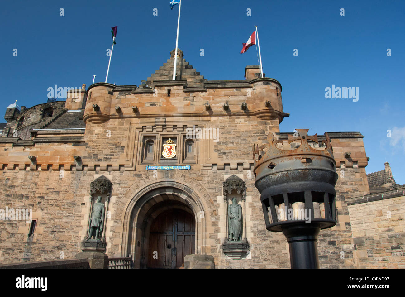 Scotland, Edinburgh. Historic Edinburgh Castle, main castle entry Stock ...