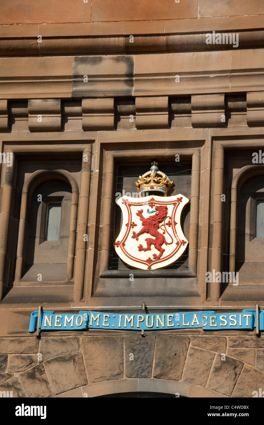 Scotland, Edinburgh. Historic Edinburgh Castle, castle wall detail of ...
