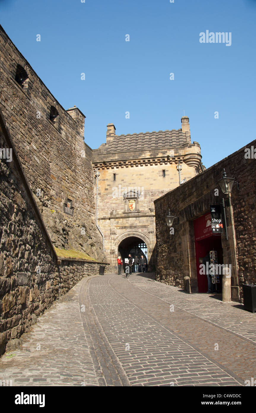 Scotland, Edinburgh. Historic Edinburgh Castle, main castle entry Stock ...