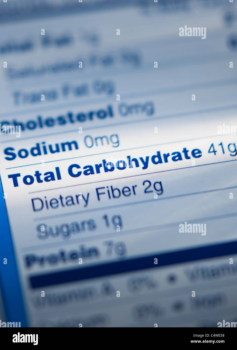 Close up food nutrition label hi-res stock photography and images - Alamy